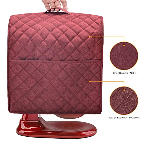 Stand Mixer Cover compatible with Mixer, Fits All Tilt Head & Bowl Lift Models,Waterproof,Ease cleaning (Wine Red, Fits for 4.5-Quart and 5-Quart)