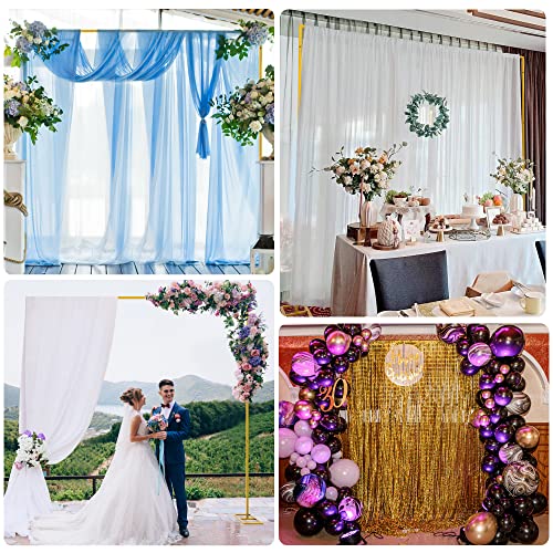 Fomcet 10FT x 10FT Backdrop Stand Heavy Duty with Base, Gold Portable Adjustable Pipe and Drape Backdrop Stand Kit, Square Metal Arch Party Frame for Wedding Birthday Parties Banquet Decorations