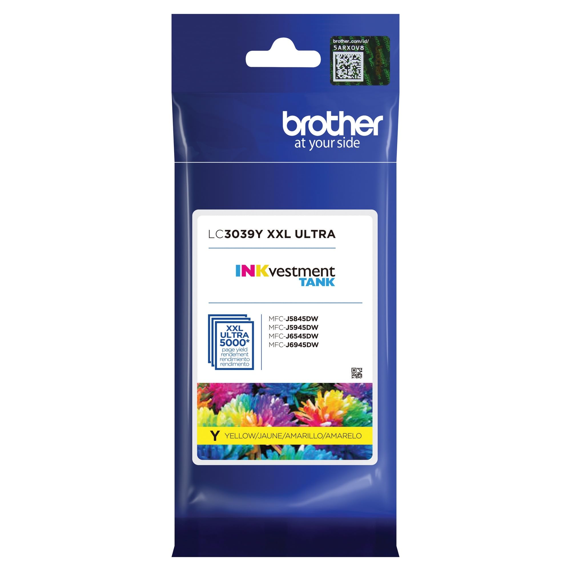 Brother Genuine LC3039Y, Single Pack Ultra High-Yield Yellow INKvestment Tank Ink Cartridge, Page Yield Up to 5,000 Pages, LC3039, Amazon Dash Replenishment Cartridge