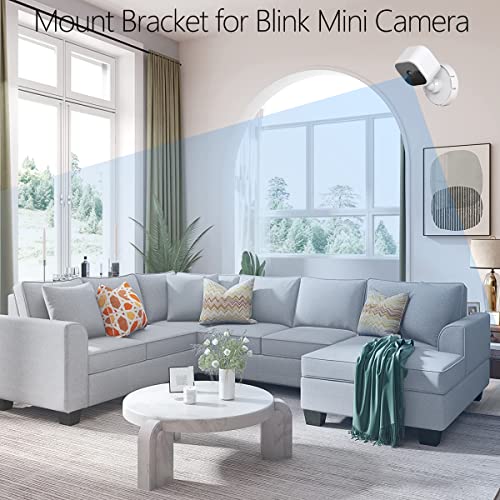 Blink Mini Camera Wall Mount Bracket, 2 Pack with Strong Adhesive Stand Bracket, Only Fit for Blink Mini Indoor Camera, No Drill, No Screws, Easy to Install (Blink Mini is NOT Included)
