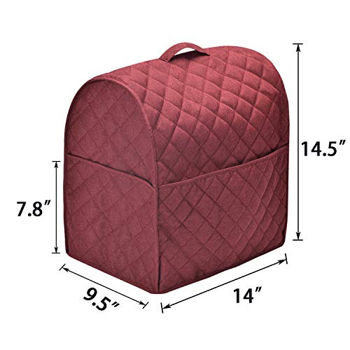 Stand Mixer Cover compatible with Mixer, Fits All Tilt Head & Bowl Lift Models,Waterproof,Ease cleaning (Wine Red, Fits for 4.5-Quart and 5-Quart)