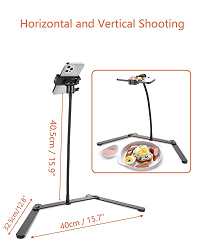 Adjustable Phone Tripod, Phone Stand for Recording, Overhead Phone Mount, Tabletop Tripod for Cookie Decorating and Teaching Online Live Streaming and Showing Drawing Sketching Cooking Recording