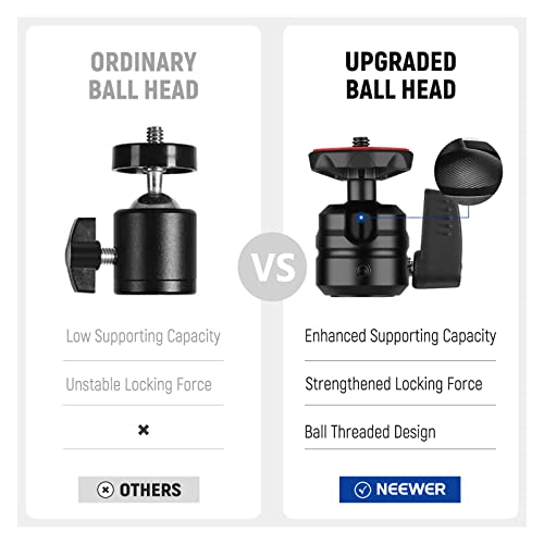 NEEWER 14.2”/36cm Flexible Holding Arm, Camera Mount Stand Overhead Extension Arm with 360° Swivel Ball Head and Adjustable Clamp for DSLR & Mirrorless Camera, Phone, LED Video Light, Webcam, CR221A