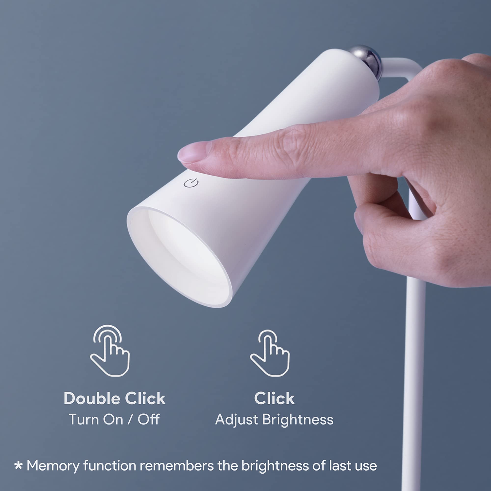 LED Table Lamp, Multifunctional Desk Lamp with 2 Magnetic Balls, 360° Eyes Caring Cordless Wall Light Reading Lamp Bedside Lamp, 3 Brightness Levels, Rechargeable Reading Light for Home Office Bedroom