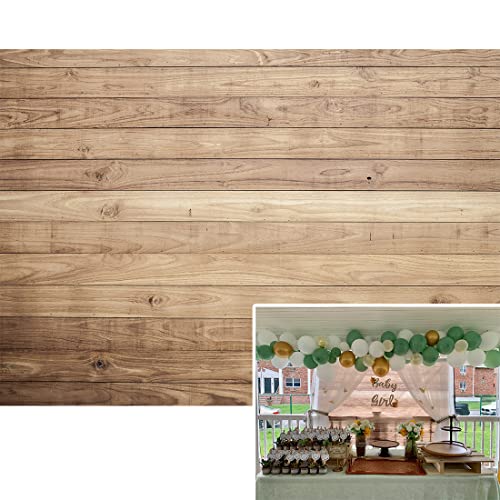 BINQOO 8x6ft Easter Wood Wall Background Happy Easter Brown Wood Backdrop Baby Shower Wooden Backdrops Birthday Party Newborn Wood Decoration Backdrops Props for Studio Photographers