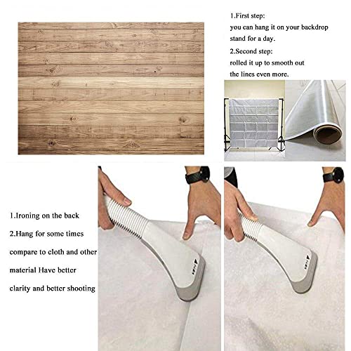 BINQOO 8x6ft Easter Wood Wall Background Happy Easter Brown Wood Backdrop Baby Shower Wooden Backdrops Birthday Party Newborn Wood Decoration Backdrops Props for Studio Photographers