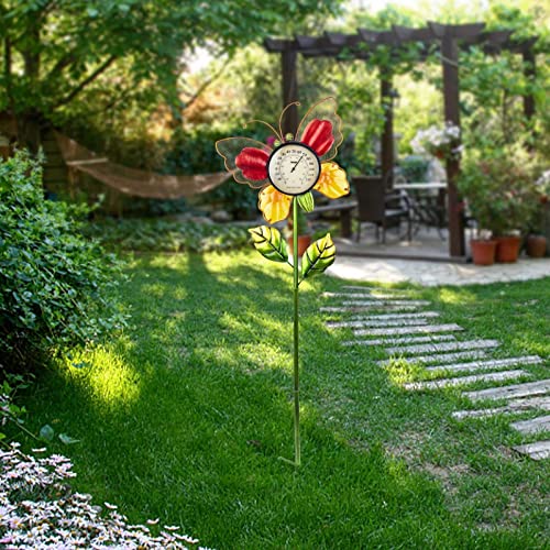 Outdoor Thermometer, Decorative Butterfly Outdoor Thermometers for Patio with Garden Metal Stakes for Home and Lawn Decor