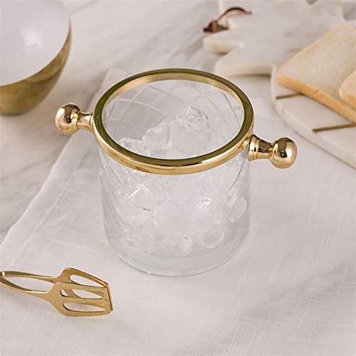 Ice Bucket Handmade Glass ice Bucket with ice Clip Dining Table Cooler Wine Wine Rack ice Bucket Champagne can Cooler for Parties