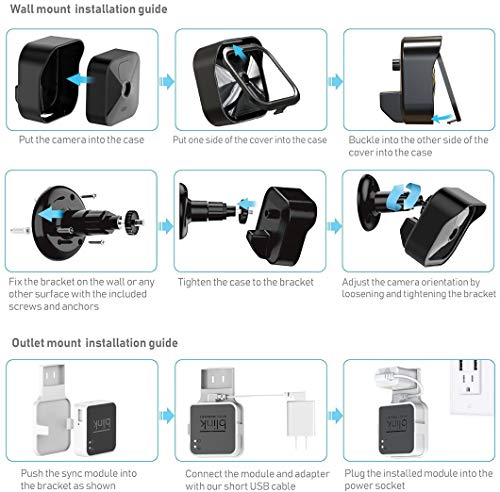 All-New Blink Outdoor Camera Surveillance Mount, 3 Pack Weatherproof Protective Housing and 360 Degree Adjustable Mount with Sync Module 2 Mount for Blink Outdoor (Blink Camera are Not Included)