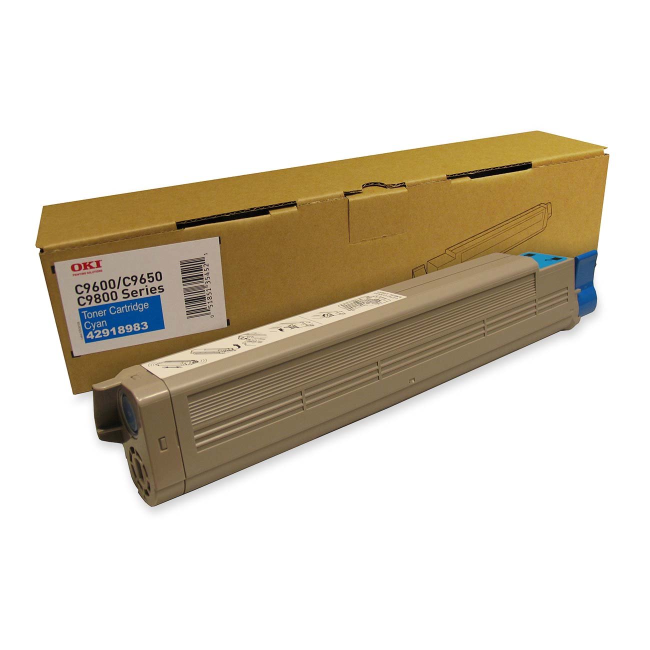 Okidata 42918983 Toner Cartridge for C9650 Series Printers, 16500 Page Yield, Cyan