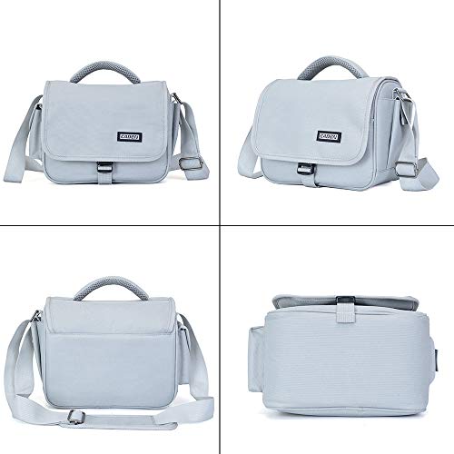 CADeN Camera Bag Case Shoulder Crossbody Bag Compatible for Nikon, Canon, Sony, DSLR SLR Mirrorless Cameras and Lenses (1.0 Grey, Small)