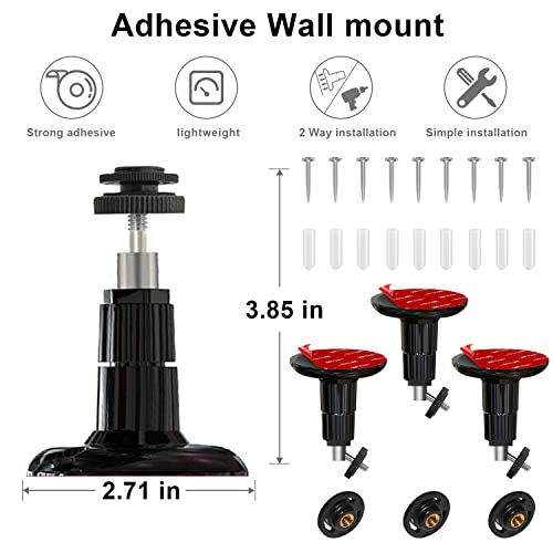 3PACK Screwless Wall Mount Bracket for Blink Outdoor & Indoor Camera Blink XT2,360 Degree Adjustable Strong Adhesive Mount,2 Ways Installation VHB Stick On or Screws, No Tools Needed, No Drilling