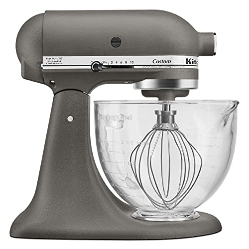 KitchenAid 5-Quart Tilt Head Grey Stand Mixer With Flex Edge Beater Glass Bowl Imperial Gray
