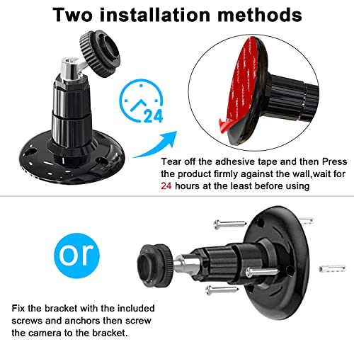 3PACK Screwless Wall Mount Bracket for Blink Outdoor & Indoor Camera Blink XT2,360 Degree Adjustable Strong Adhesive Mount,2 Ways Installation VHB Stick On or Screws, No Tools Needed, No Drilling