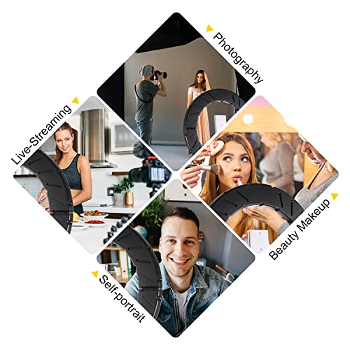 JJ JIANJIN Ring Light Kit:18Inch Outer 11.8Inch Inner 55W6700k Dimmable LED Light , Tripod Stand, Remote Controller,Box for Camera,Smartphone,YouTube,TikTok,Self-Portrait Shooting,CRI90,Black