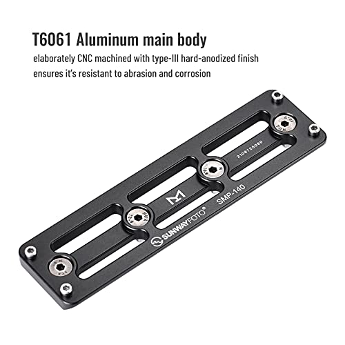 SUNWAYFOTO 5.51 inch M-Lok Arca Rail Mount Adapter Accessories for Arca-Swiss/RRS Tripod Head Aluminum SMP-140