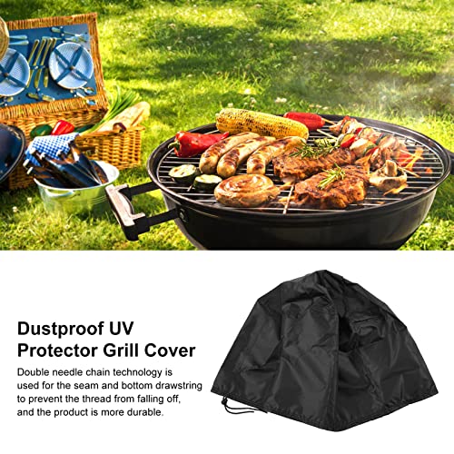 Barbecue Cover, 52x37cm Outdoor Garden Grill Shade Rainproof Dustproof UV Protector Barbecue Round Hood