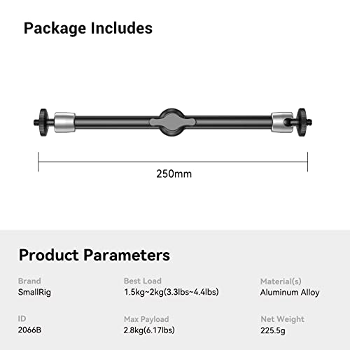 SmallRig 9.8 inch Adjustable Articulating Magic Arm with Both 1/4" Thread Screw for LCD Monitor/LED Lights - 2066B