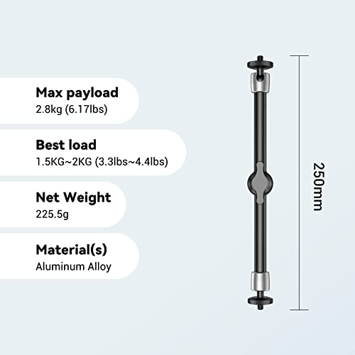 SmallRig 9.8 inch Adjustable Articulating Magic Arm with Both 1/4" Thread Screw for LCD Monitor/LED Lights - 2066B