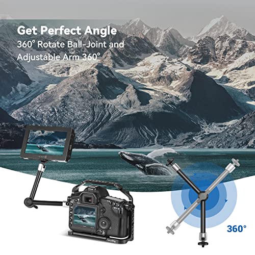 SmallRig 9.8 inch Adjustable Articulating Magic Arm with Both 1/4" Thread Screw for LCD Monitor/LED Lights - 2066B