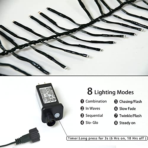 MWYYYJ 1120LED Cluster Christmas Lights Indoor String Lights Warm White 8 Modes Waterproof Christmas Tree Fairy Lights Patio Garden Party Wedding Holiday Decoration UL Certified