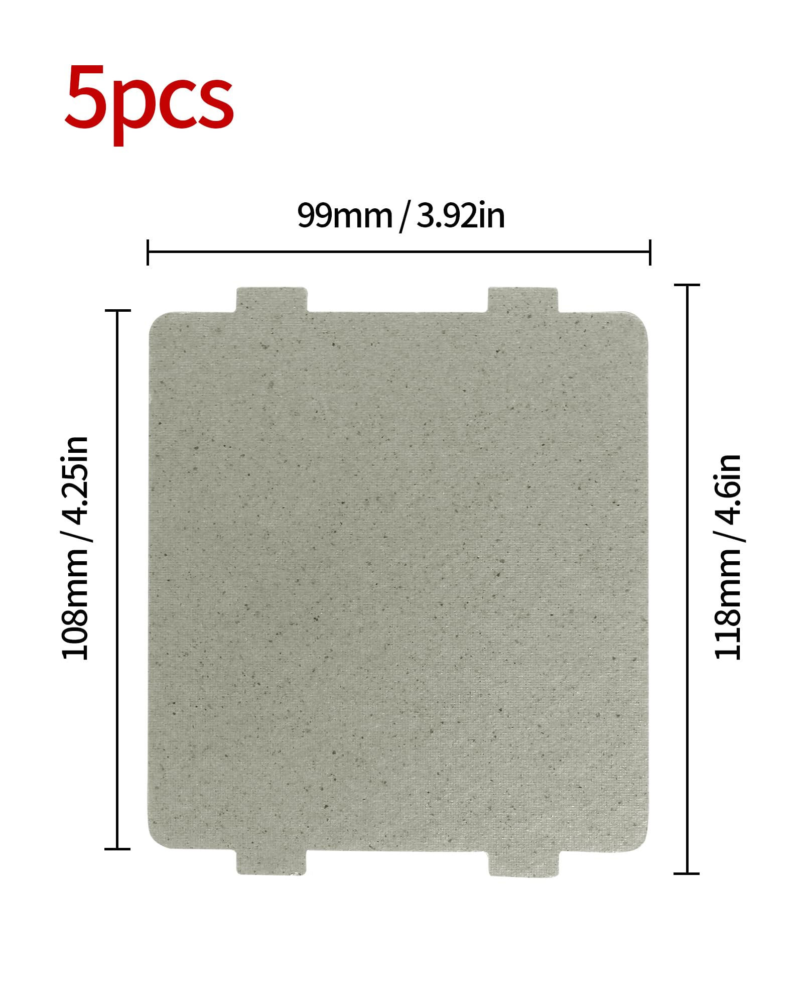 YQBOOM 5 PCS Waveguide Cover, Universal Mica Sheet for Microwave Oven, Cut to Size, 108mmX99mm, 5 Pack