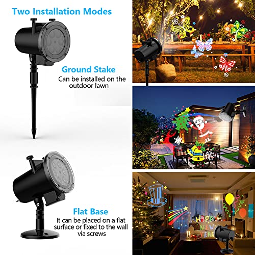 Holiday Projector Light, Syslux Halloween Christmas Projector Lights 16 HD Slides LED Waterproof Light Outdoor Indoor Light with Remote Control for Party Garden Halloween Xmas Holiday Landscape Decor