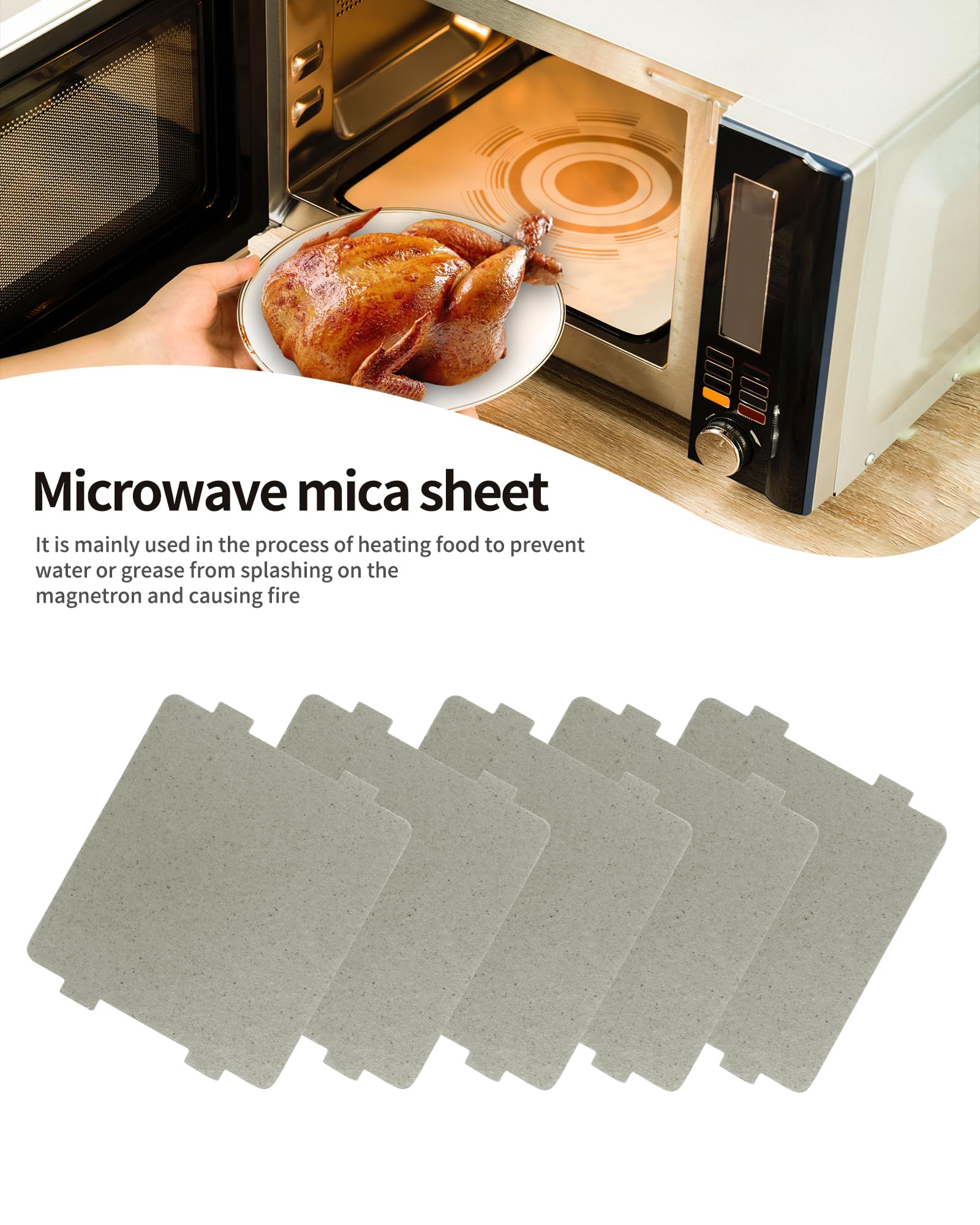 YQBOOM 5 PCS Waveguide Cover, Universal Mica Sheet for Microwave Oven, Cut to Size, 108mmX99mm, 5 Pack