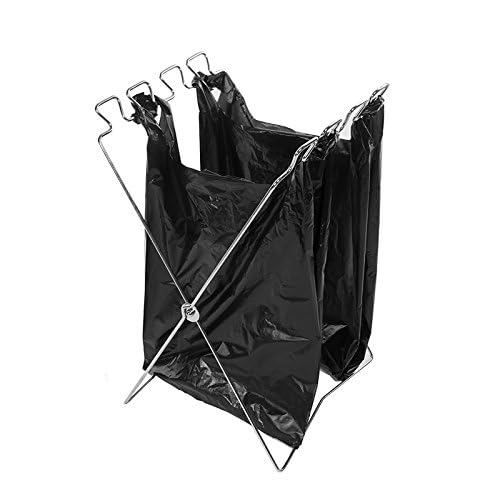 BAOZOON Trash Bags Holder Stand, Waste Sorting Bin, Grass Clippings Portable Fold Up Can, 12 Gallon Trash Stand Holder for Camping Recycling Suitable in Kitchen, Camping Indoor Outdoor