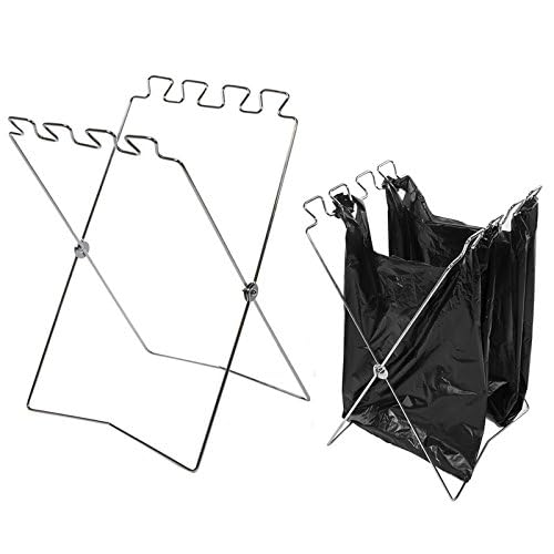 BAOZOON Trash Bags Holder Stand, Waste Sorting Bin, Grass Clippings Portable Fold Up Can, 12 Gallon Trash Stand Holder for Camping Recycling Suitable in Kitchen, Camping Indoor Outdoor