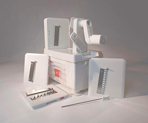 Paderno World Cuisine A4982807 8-Cut Collapsible Spiralizer, Folding 7-Blade, White