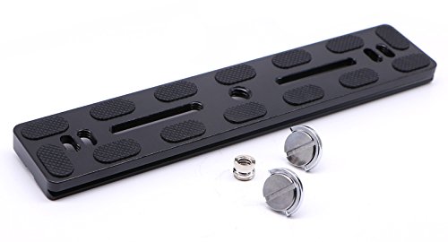 HITHUT PU-200 200mm Universal Lengthened Quick Release Plate Slide Rail with D-Ring Screw for Tripod Ball Head DSLR Camera, Arca-Swiss Compatible