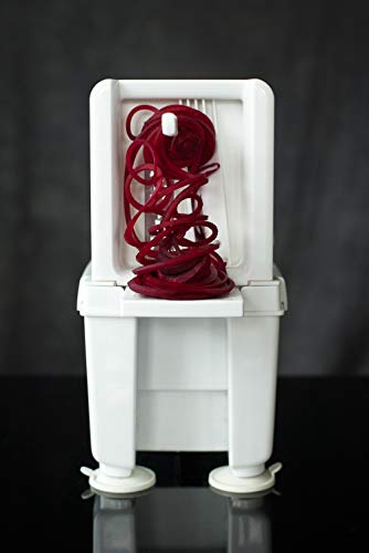 Paderno World Cuisine A4982807 8-Cut Collapsible Spiralizer, Folding 7-Blade, White