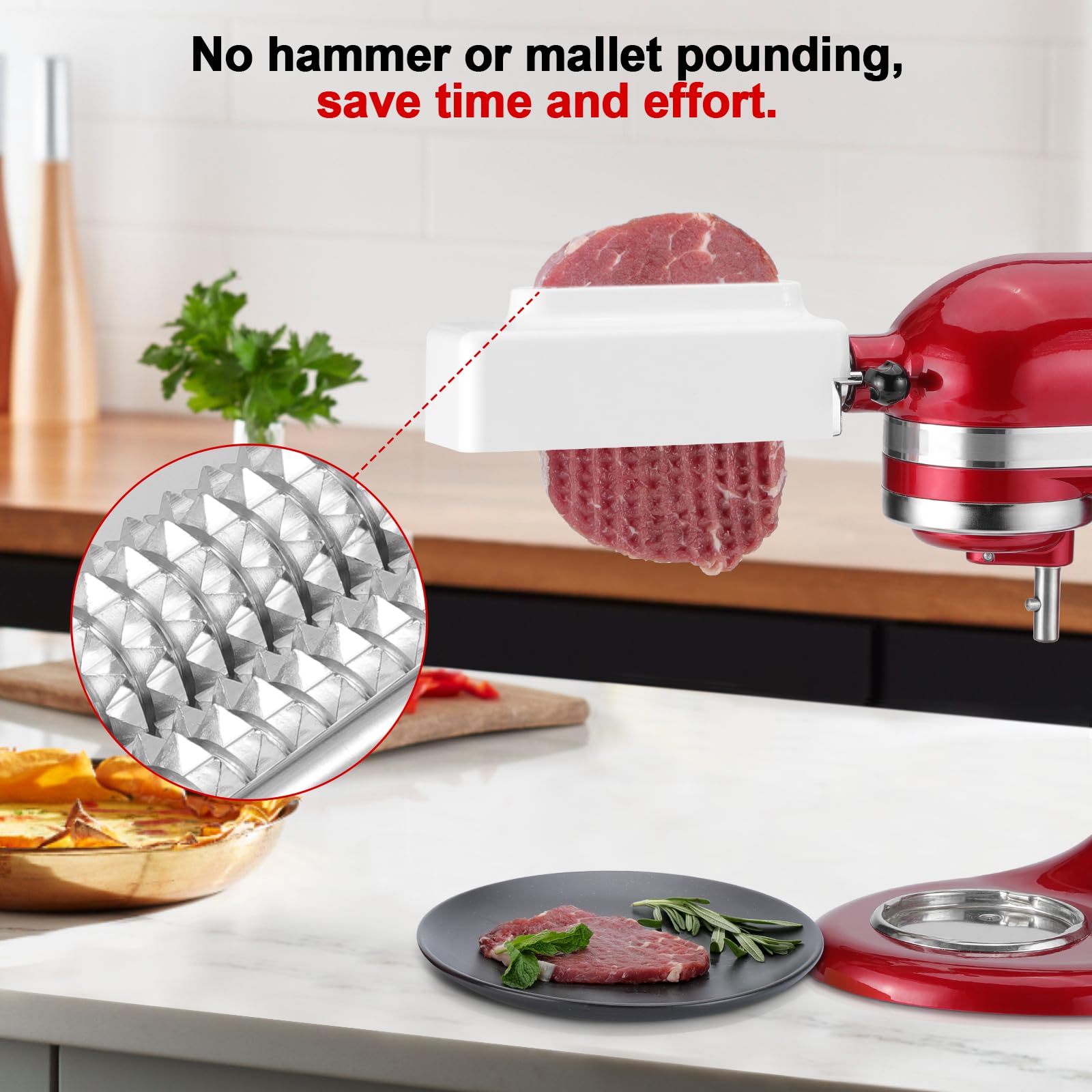 Lawenme Meat Tenderizer Attachment for KitchenAid β Meat Tenderizer Machine for All KitchenAid and Cuisinart Stand Mixers, Meat Tenderizer with Stainless Steel Gears