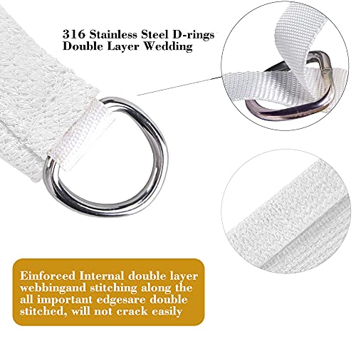 KOOL KOI SHADE Rectangle 8' x 12' White Sun Shade Sail Patio Garden Outdoor Cover Breathable UV Proctection - Custom