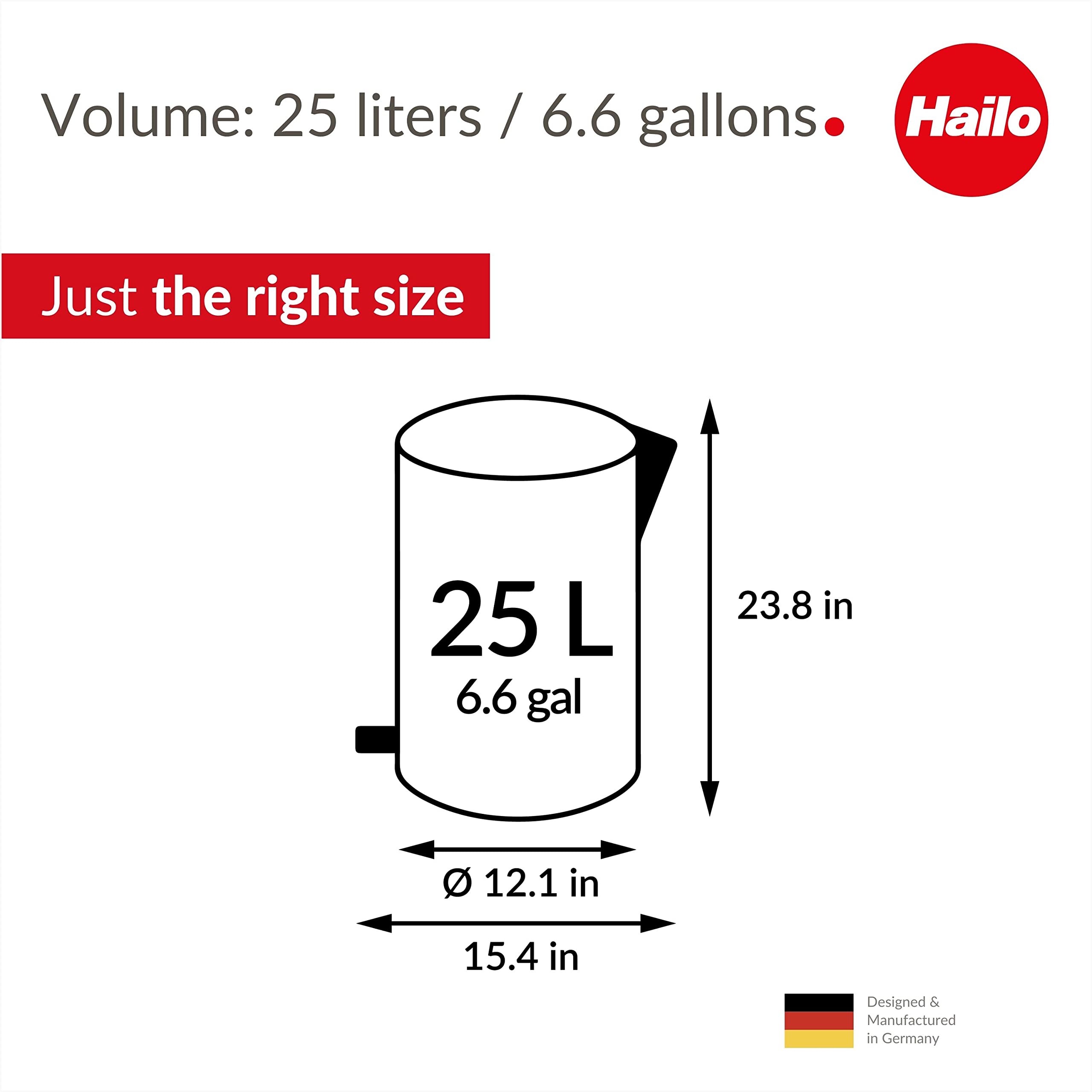 Hailo 0530-010 Pure L, Stainless Steel, Edelstahl