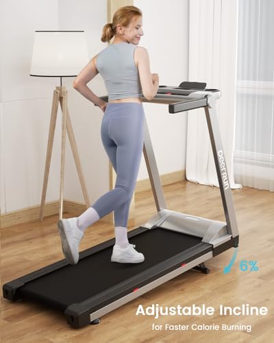 DeerRun Treadmills for Home, 3.5HP Folding Treadmill with Incline, 350 LBS Weight Capacity Home Treadmill, Compact Portable Treadmill for Small Space Walking Jogging Running