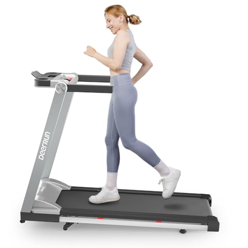 DeerRun Treadmills for Home, 3.5HP Folding Treadmill with Incline, 350 LBS Weight Capacity Home Treadmill, Compact Portable Treadmill for Small Space Walking Jogging Running