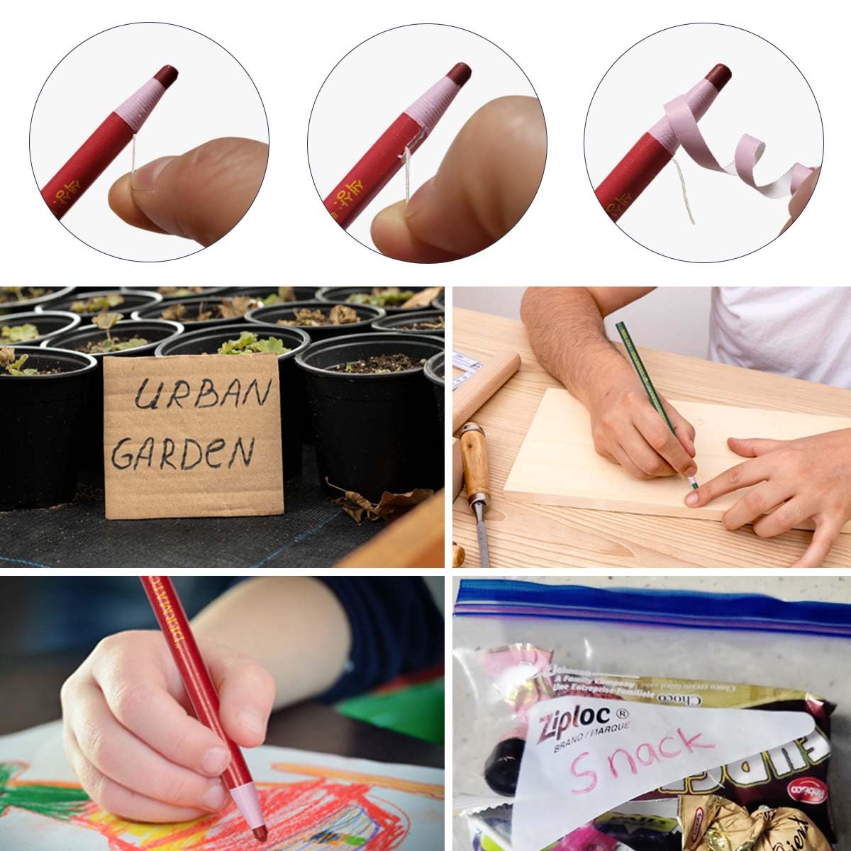Diamond Peel-Off China Markers/Grease Pencils for Glass, Cellophane, Vinyl, Metal, Etc. (12 Pencils) (Black)