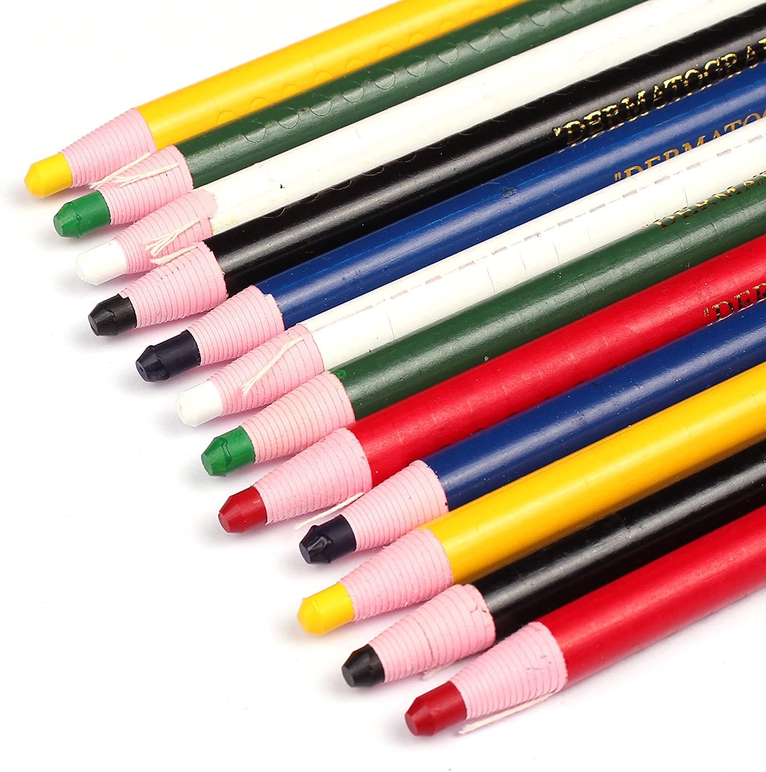 Diamond Peel-Off China Markers/Grease Pencils for Glass, Cellophane, Vinyl, Metal, Etc. (12 Pencils) (Black)