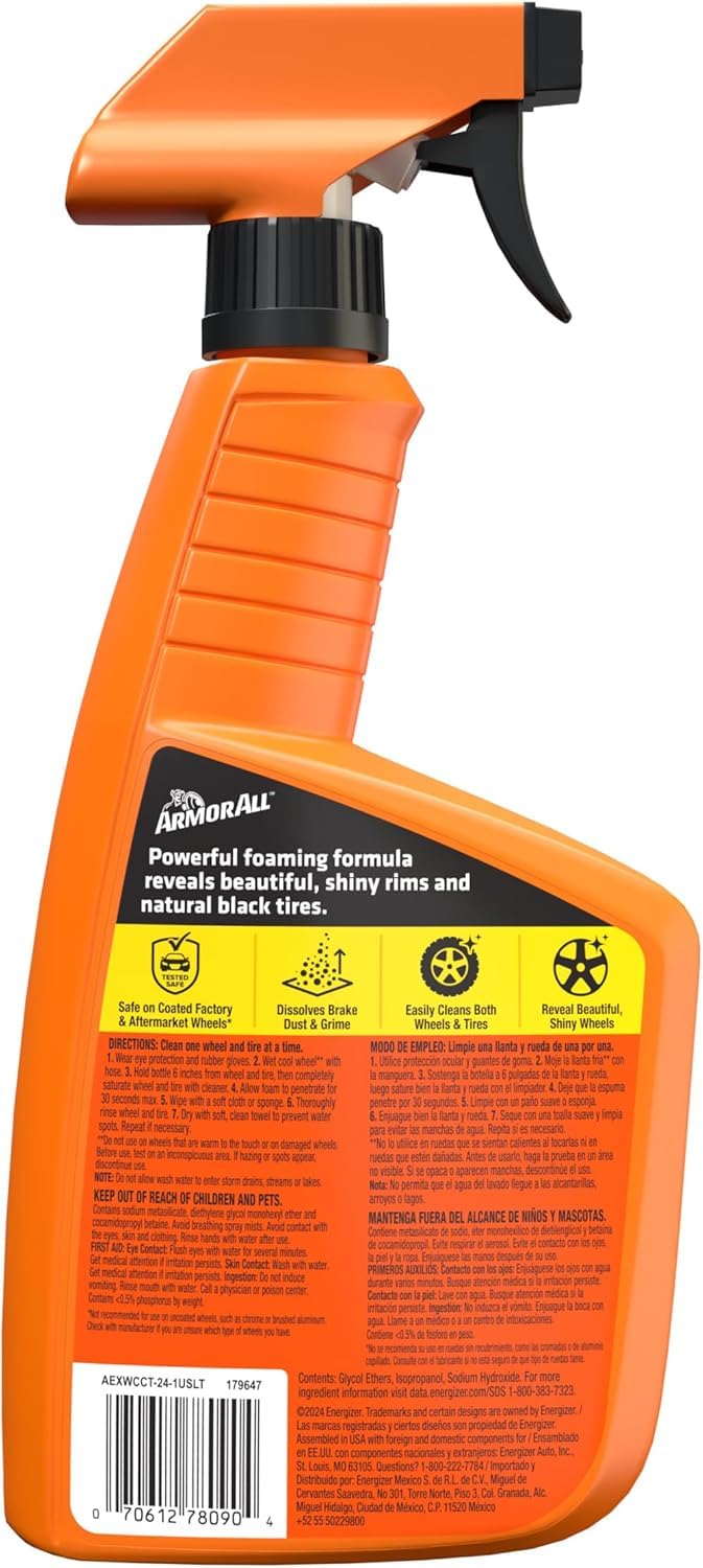 Extreme Wheel and Tire Cleaner by Armor All, Car Wheel Cleaner Spray, 24 Fl Oz
