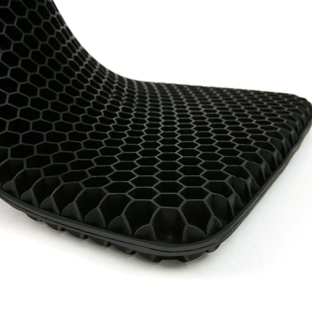 PUZXRRY Gel Seat Cushion - Double Layer Egg Gel Cushion with Breathable Non-Slip Cover for Office Car Wheelchair, Black