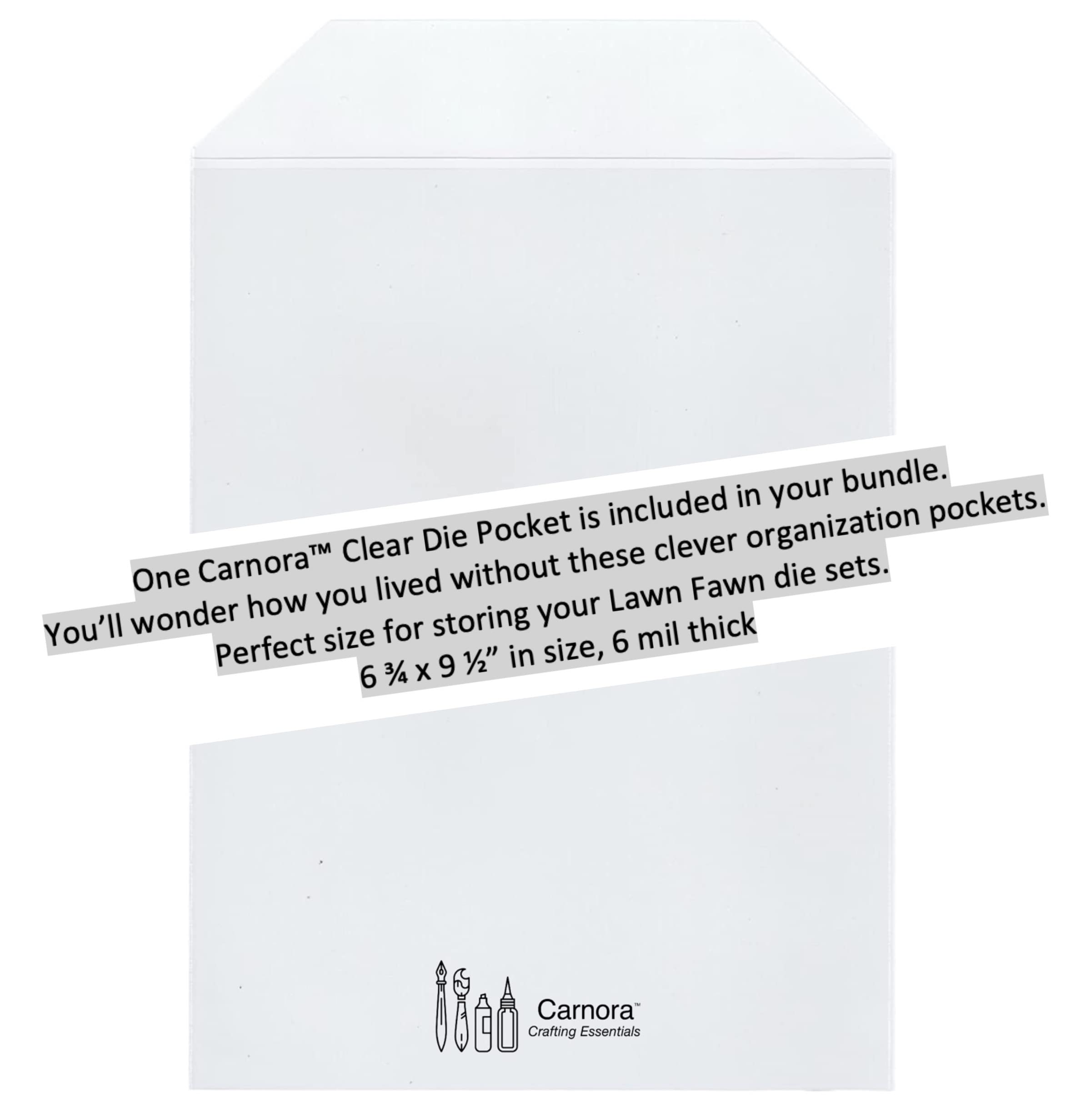 Lawn Fawn Heart Garland Backdrop Die: Portrait, Carnora Die Organizer Storage Pocket (6 3/4"x 9 1/2", 6 mil) Bundle of 2 Items (LF3022, CAR3)