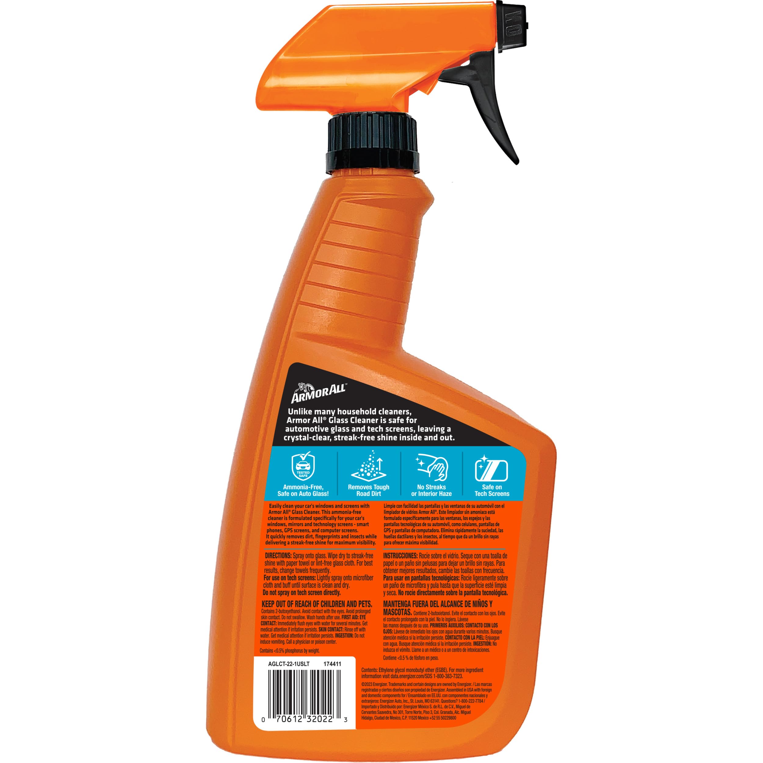 Liquid Auto Glass Cleaner by Armor All, Glass Cleaners for Cars, Trucks, 22 Fl Oz Each