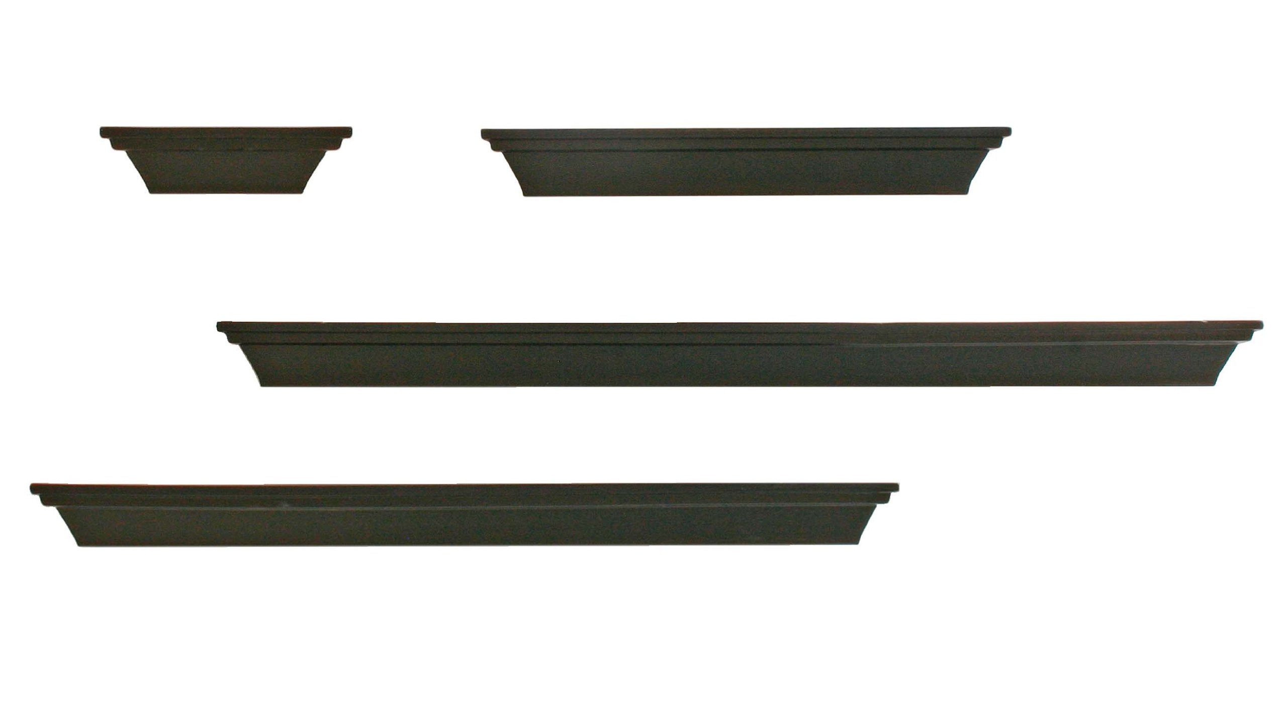 Kiera Grace Classic Multi Length Shelves, Black, Set of 4