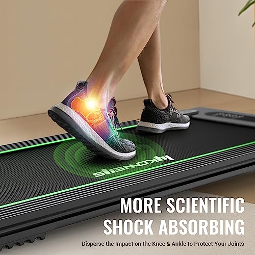 LYKOWENS Walking Pad Treadmill Under Desk, 16.9 inch Running Belt 2.5HP Walking Treadmill Under Desk with Remote Control, 300 Lb Capacity for Home, Office and Apartment