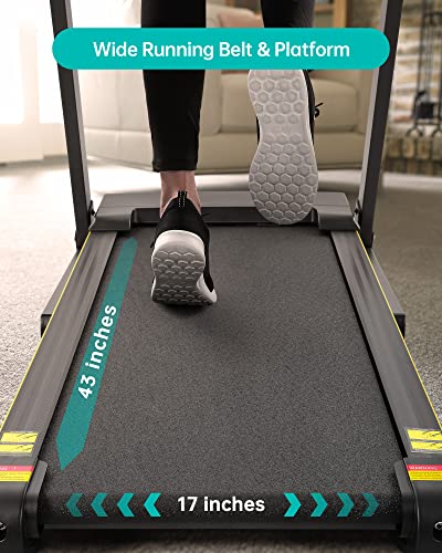 Auto Incline Treadmill 12-Level Automatic Incline Adjustment Folding Treadmill Electric Treadmill for HomeWorkout Running Machine Pre-Set Training Programs & Large LCD Display