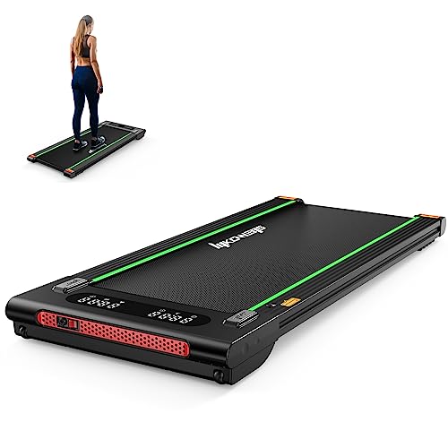 LYKOWENS Walking Pad Treadmill Under Desk, 16.9 inch Running Belt 2.5HP Walking Treadmill Under Desk with Remote Control, 300 Lb Capacity for Home, Office and Apartment