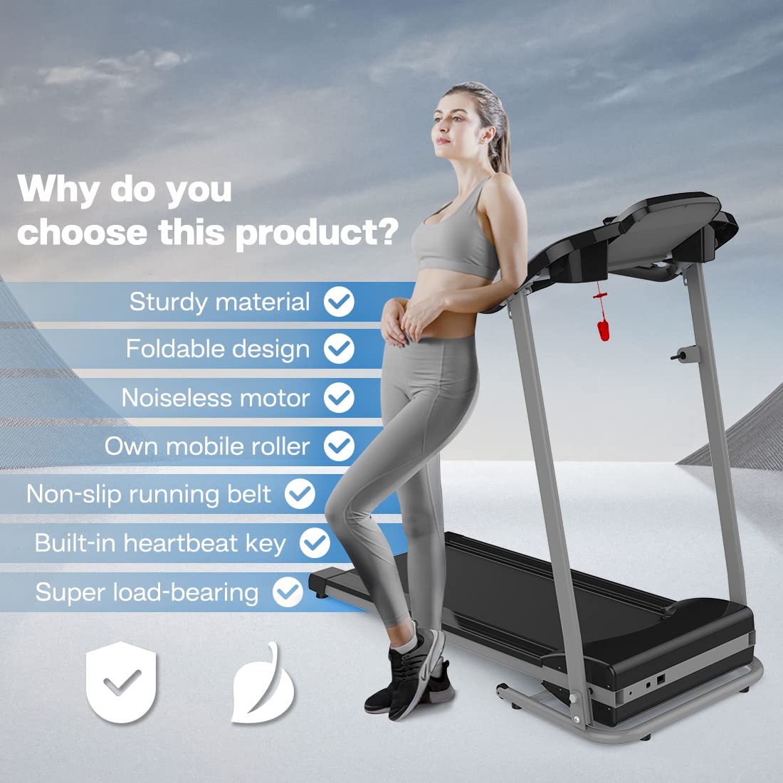 Treadmill,Home Foldable Treadmill with Incline, Folding Treadmill for Home Workout, Electric Walking Treadmill Machine 15 Preset or Adjustable Programs 250 LB Capacity MP3