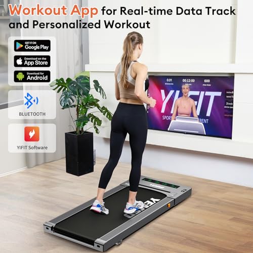 Yemsd Walking Pad Treadmill, 2.5 HP Under Desk Treadmill for Home Office Walking Treadmill with LED Display,Remote Controller,330LBS Weight Capacity